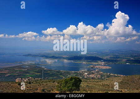 View of Aitoliko town and it's lagoon, Aitoloakarnania, Greece Stock ...