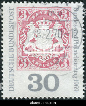 Postage stamp: Bayern (Bavaria), Coat of Arms, 1876, 10 Pfennig Stock ...