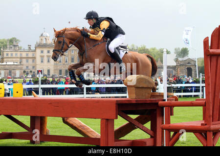 Nick Gauntlett on Grand Manoeuvre at Badminton Horse Trials 2014 Stock ...