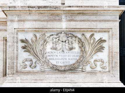 A detail of latin inscription on the front of St Peter's Basilica ...