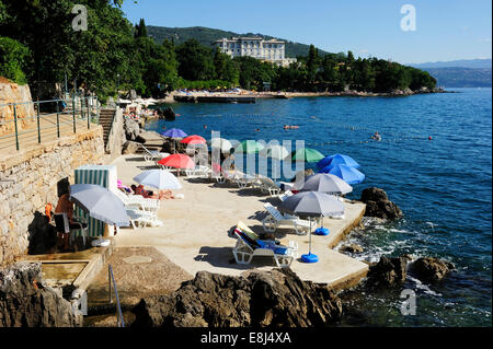 Beach, Lovran, Istria, Croatia Stock Photo: 74157731 - Alamy