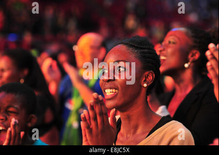 Protestant gathering at Paris-Bercy. Concert audience Stock Photo - Alamy