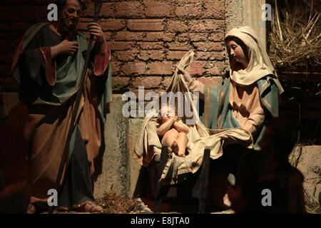 The Holy Family. Crib Stock Photo - Alamy