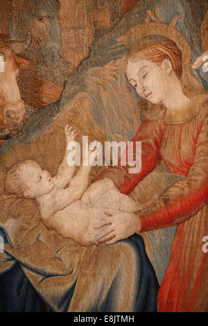 Tapestry depicting the nativity. Gallery of Tapestries. Vatican Museum ...