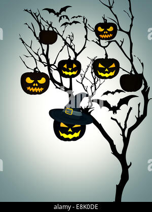spooky pumpkin and paper bats with shadow on orange background ...