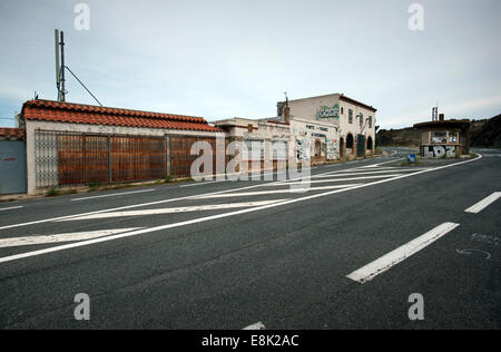 French - Spanish border crossing above Portbou in Catalonia, Spain ...