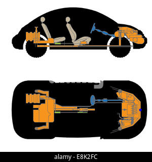 The most important parts of the car, vactor Stock Photo - Alamy