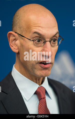 NBA Commissioner Adam Silver speaks during a news conference during the ...