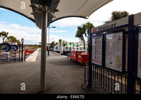 Train at Newquay station, Cornwall Stock Photo - Alamy