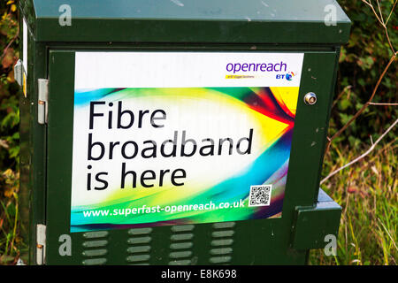 BT fibre broadband, open reach wall box, uk home Stock Photo - Alamy
