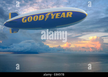 The Goodyear Blimp in Flight Stock Photo - Alamy