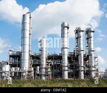 industrial skyline with refinery and power plant in Holland europoort ...
