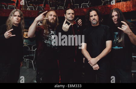 The American death metal band Cannibal Corpse performs a live concert ...