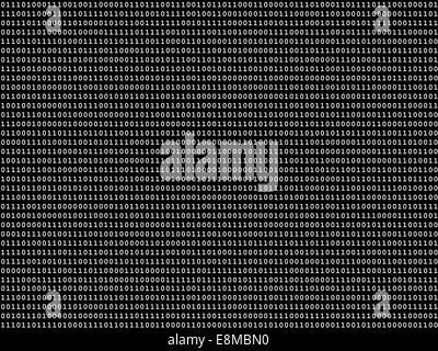 binary code screen listing table on green background Stock Photo - Alamy