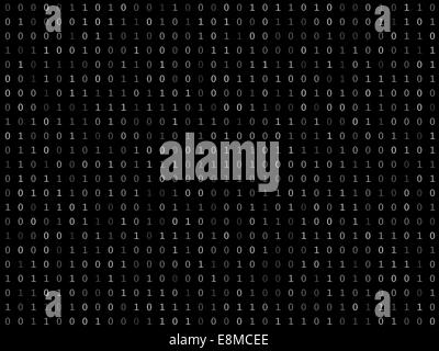 binary code screen listing table on green background Stock Photo - Alamy