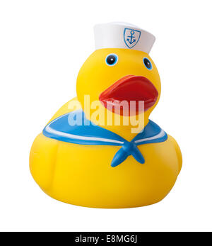 Rubber Duck in a sailor suit, isolated on a white background Stock ...