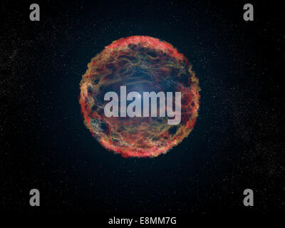 Illustration of supernova exploding in a galaxy Stock Photo - Alamy