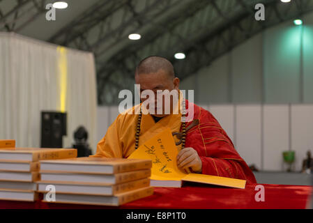 Shi Yongxin, abbot of Shaolin Temple, is pictured during the first ...