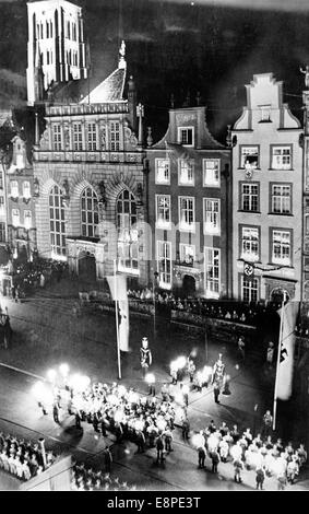 The Nazi propaganda picture shows a Danzig SS home guard man on duty at ...