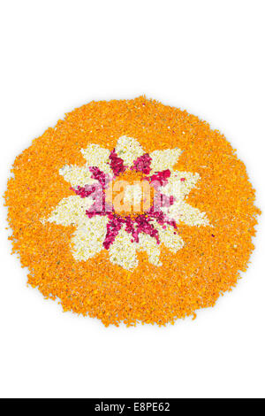 Vertical view of rangoli patterns on the roadside in India Stock Photo ...