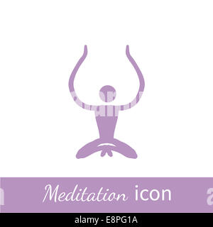 Relax, meditation yoga icon or symbol. Stickman, stick figure man ...