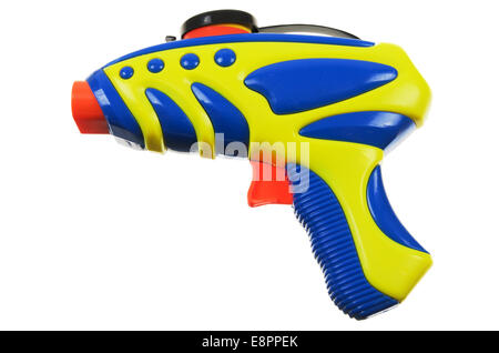Plastic yellow toy gun. Isolated Stock Photo - Alamy