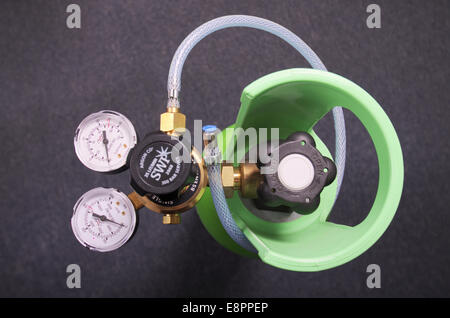 Small Ten Litre Size Argon CO2 Mix Gas Bottle With Regulator For MIG ...
