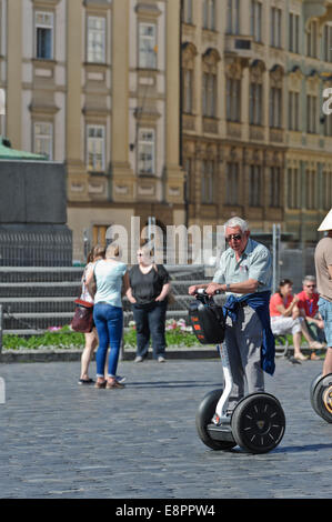 Tourist on Segway in Prague Old Town Square Stock Photo - Alamy
