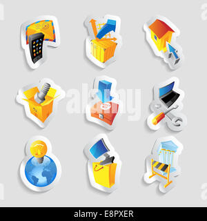 Sticker icons for industry Stock Photo - Alamy
