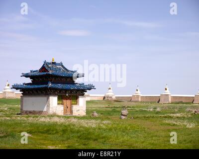 Erdene Zuu Monastery, outer wall with stupas, Karakorum, Mongolia Stock ...