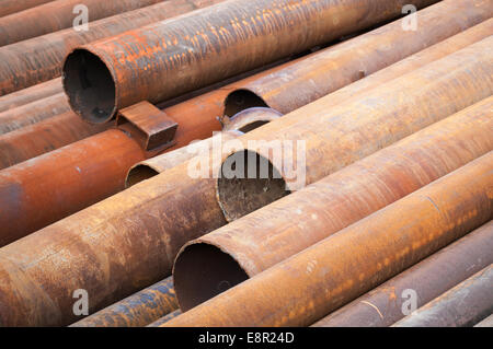 Rusted iron steel metal pipes can be used as an industrial texture ...