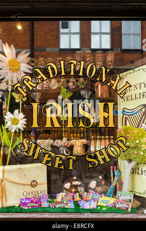 Irish sweets on display in a newsagent shop, sweet shop, Dublin Ireland ...