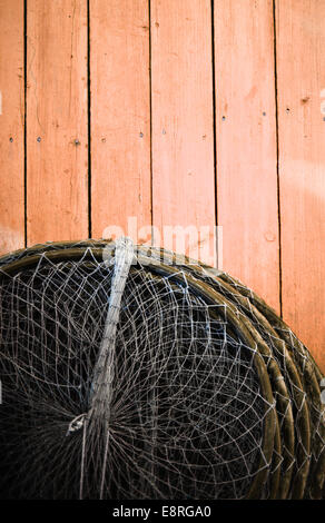 Traditional wire mesh fish trap used for fishing in Qatar Stock Photo ...