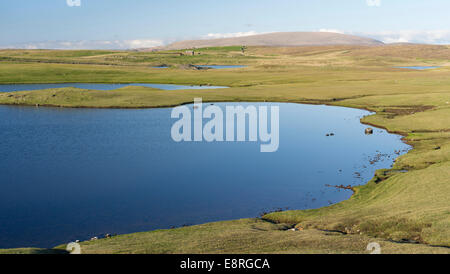 Landscape in Northmavine with the village of Hillswick at St. Magnus ...