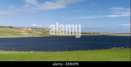 Landscape near Burravoe, Island of Yell, Shetland islands, Scotland ...
