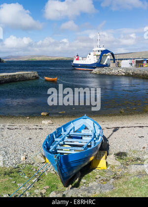 Yell island, ferry at Gutcher, connects Yell with Unst and Fetlar ...