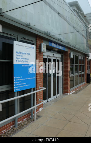 Walkergate Park Hospital sign, Newcastle-upon-Tyne, UK. Regional centre ...