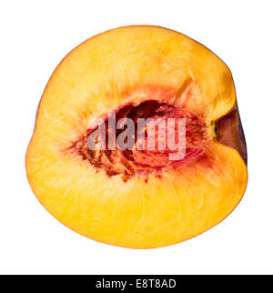 Nectarine fruit slice isolated on white background close up Stock Photo ...