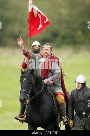 King Harold II seen during a Battle of Hastings re-enactment at Battle ...
