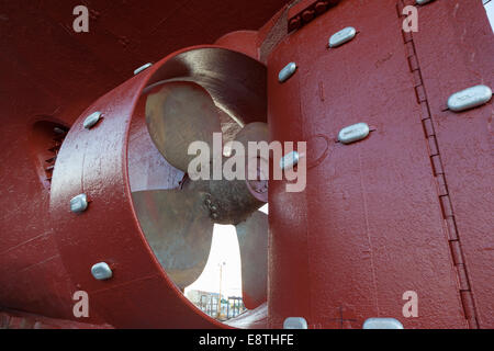 propeller and rudder of a fishing trawler Stock Photo - Alamy