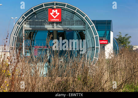 Letnany Metro Station, the last station line C, ending in the fields ...