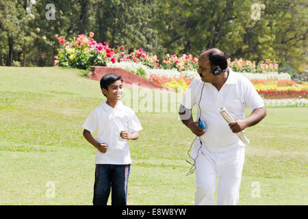 1 Indian Man Morning Walk With kid Stock Photo - Alamy