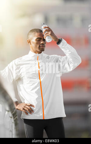 Young man sweating after exercise Stock Photo - Alamy
