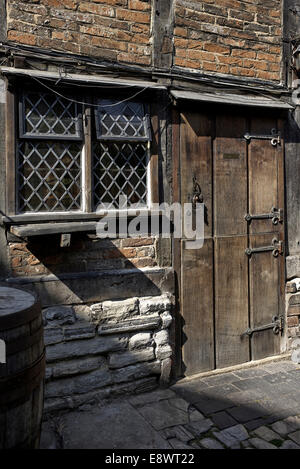 Tudor World museum with 16th century cobblestone alleyway and half ...
