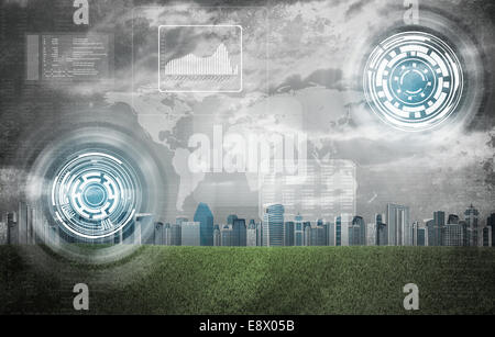 World map with graphs Stock Photo - Alamy