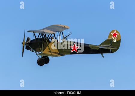 Russian Polikarpov 1930's biplane aircraft at a Shuttleworth Collection ...