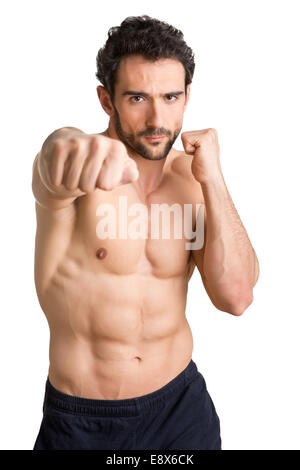 Boxing man ready to fight. Boxing, workout, muscle, strength, power ...