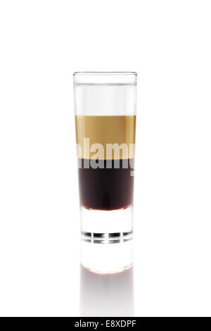 three-layer and tricolor shot of an alcoholic drink Stock Photo - Alamy