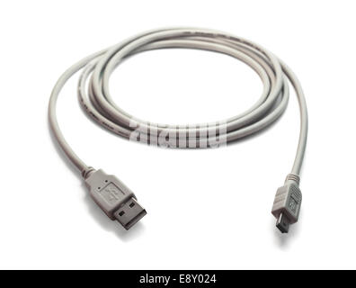Mini-usb cable isolated on white Stock Photo - Alamy