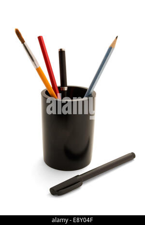 Black felt pen and blank colored stickers mockup with copy space for ...